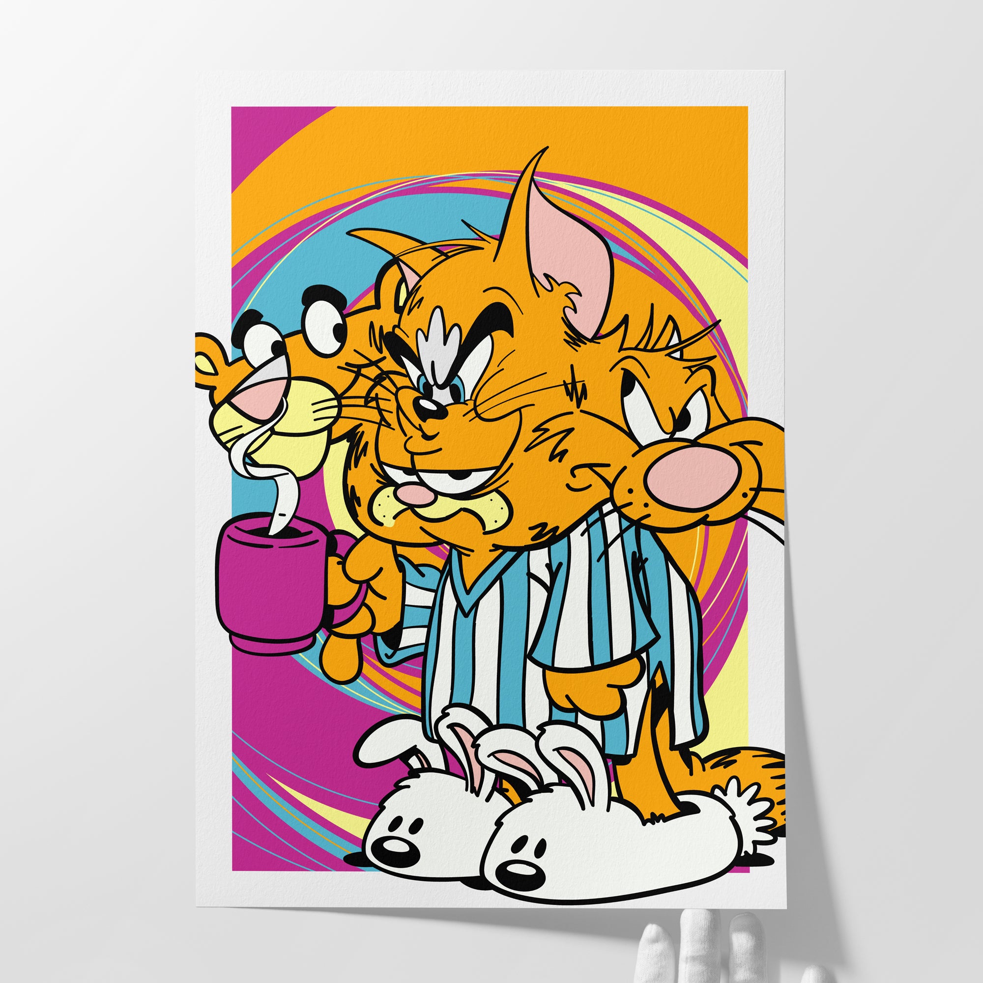 Self Loathing Cats Swirl Giclee Art Print – Thumbs Design