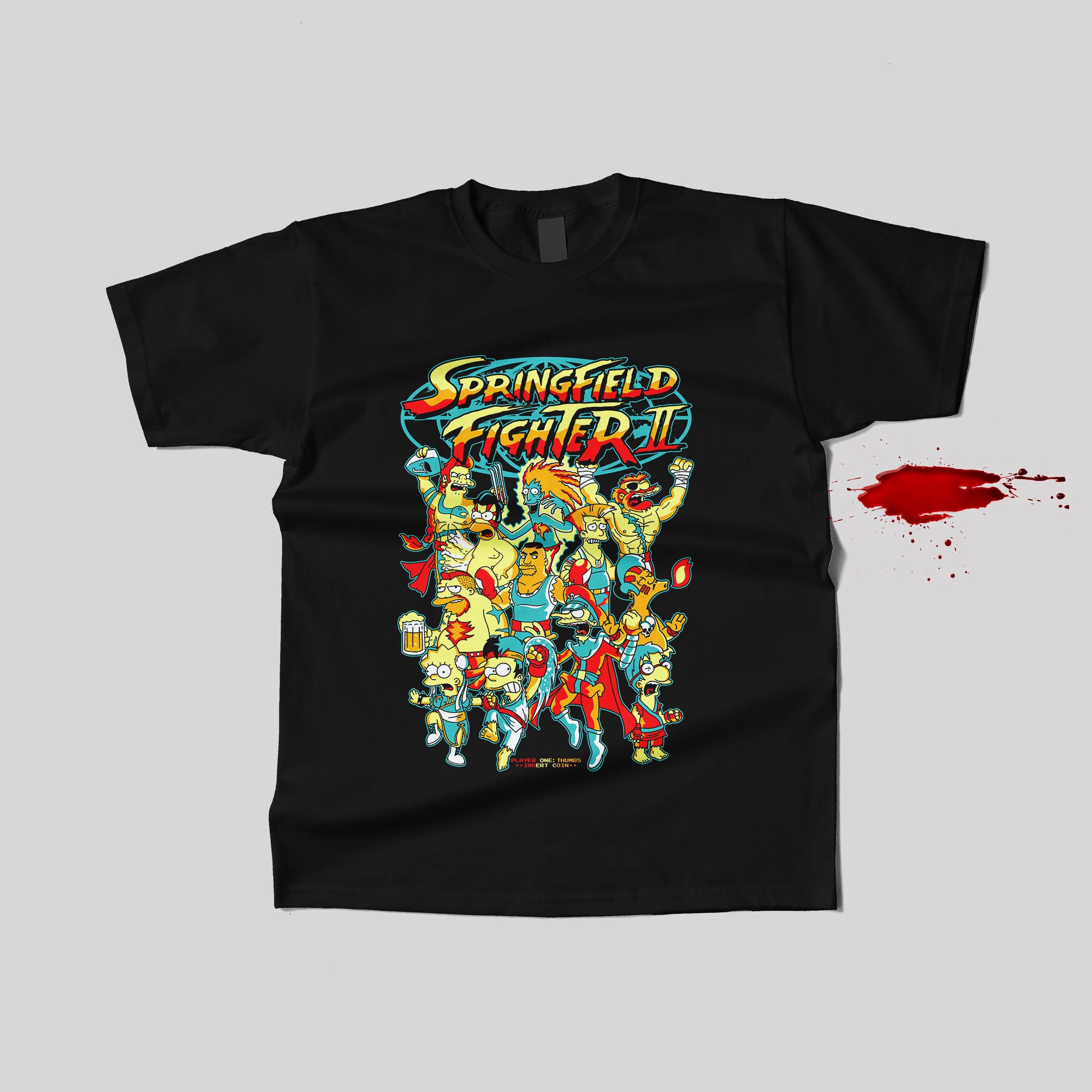 Springfield Fighter II Front Print T-Shirt – Thumbs Design